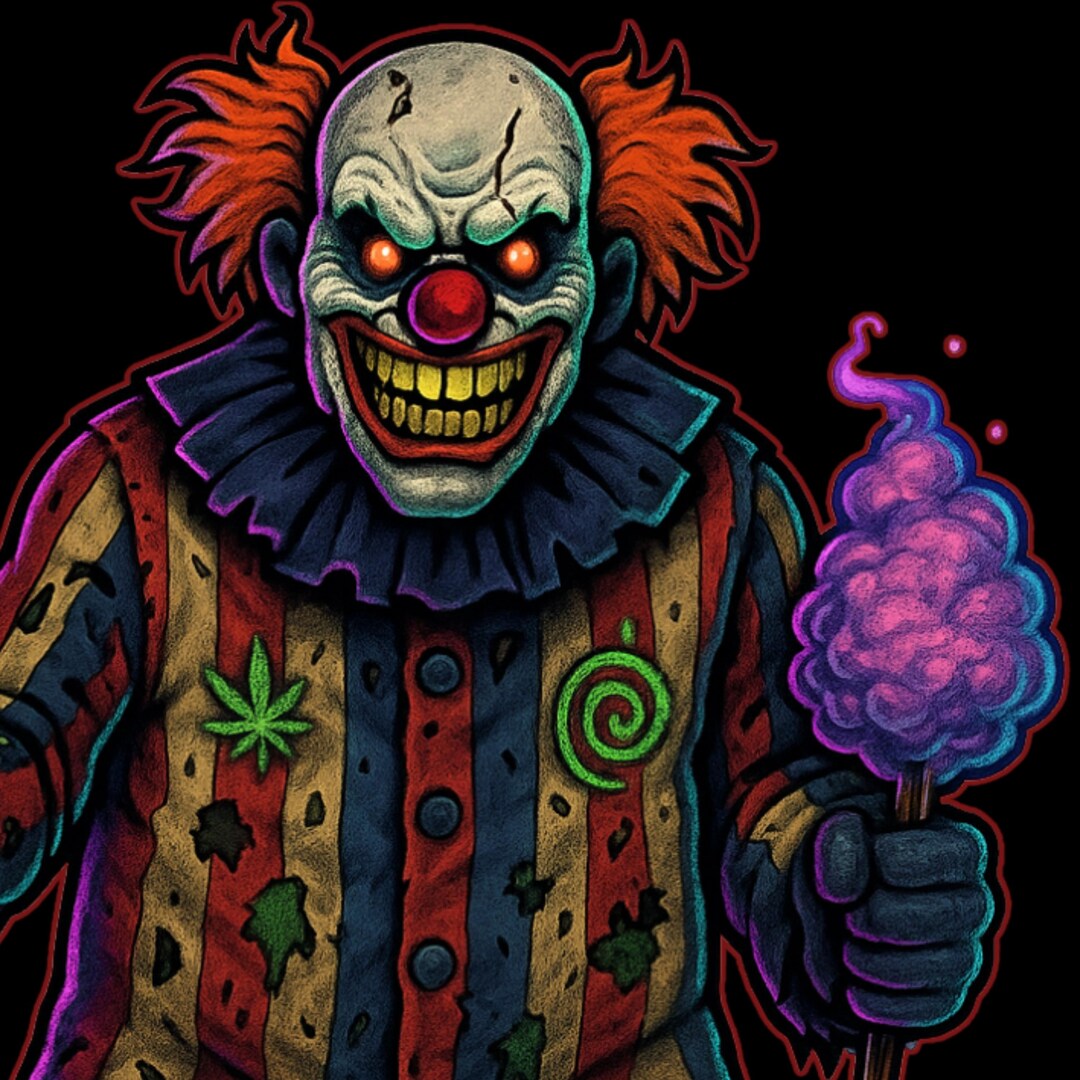 Killer Clown #2 (digital Download) Stoner 420 Clowns Ai Art Weed Humor ...