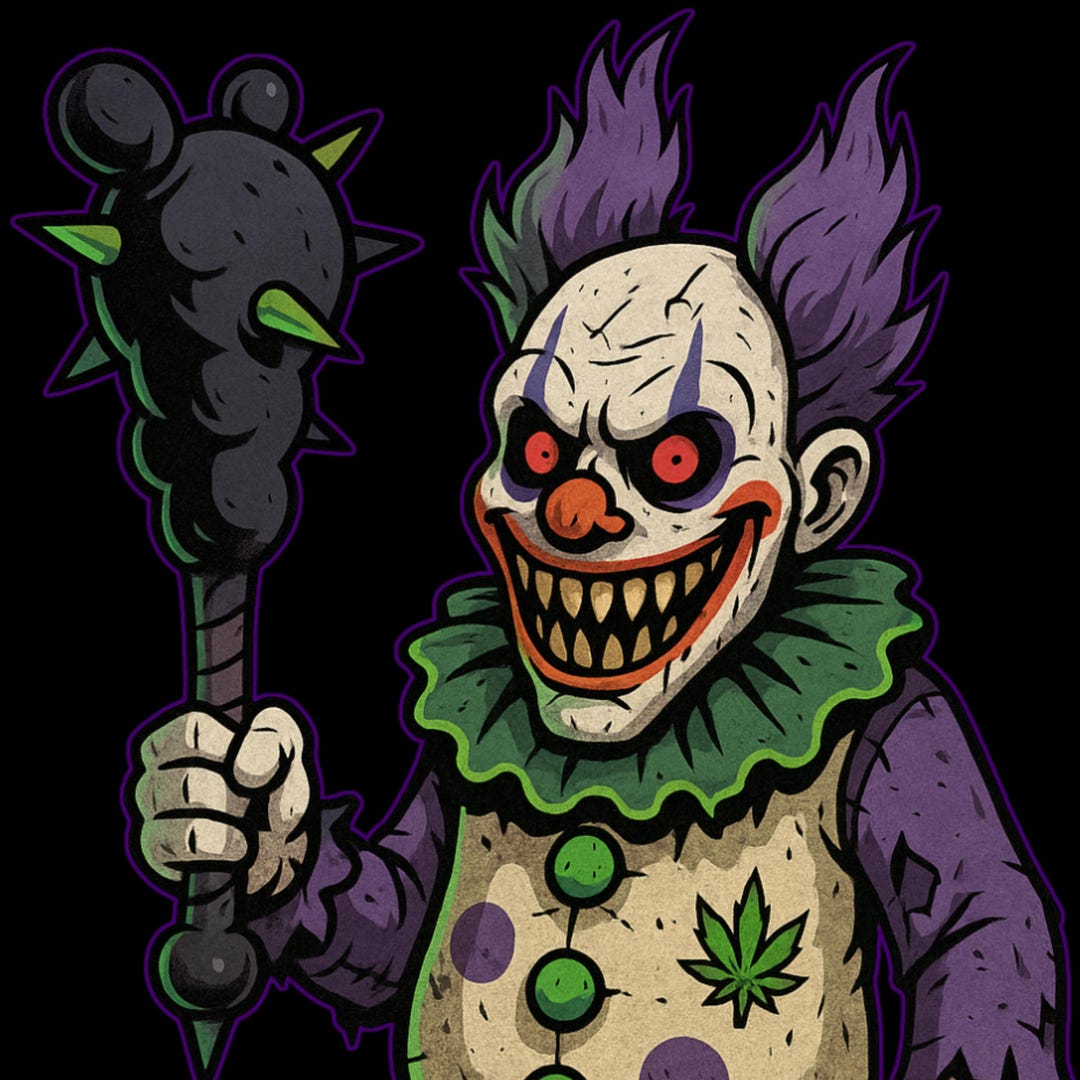 Killer Clown #1 (digital Download) Stoner 420 Clowns Ai Art Weed Humor ...