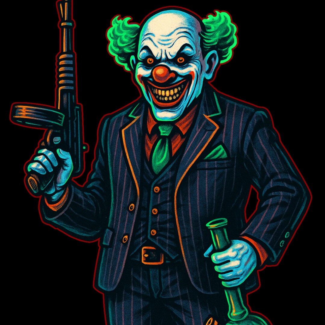Killer Clown #8 (digital Download) Stoner 420 Clowns Ai Art Weed Humor ...