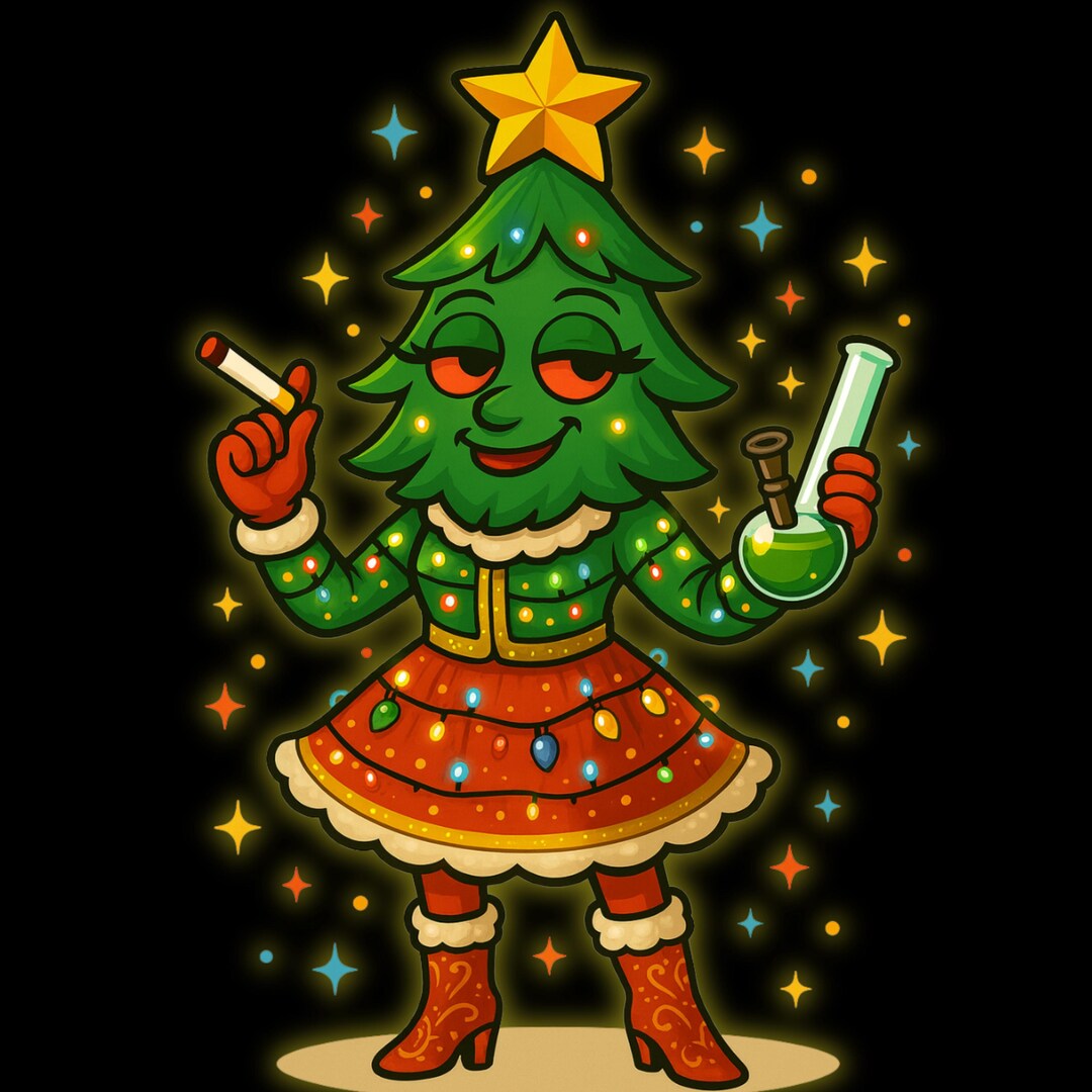 Christmas Tree Stoner Girl (digital Download) Jpeg-create Your Own ...