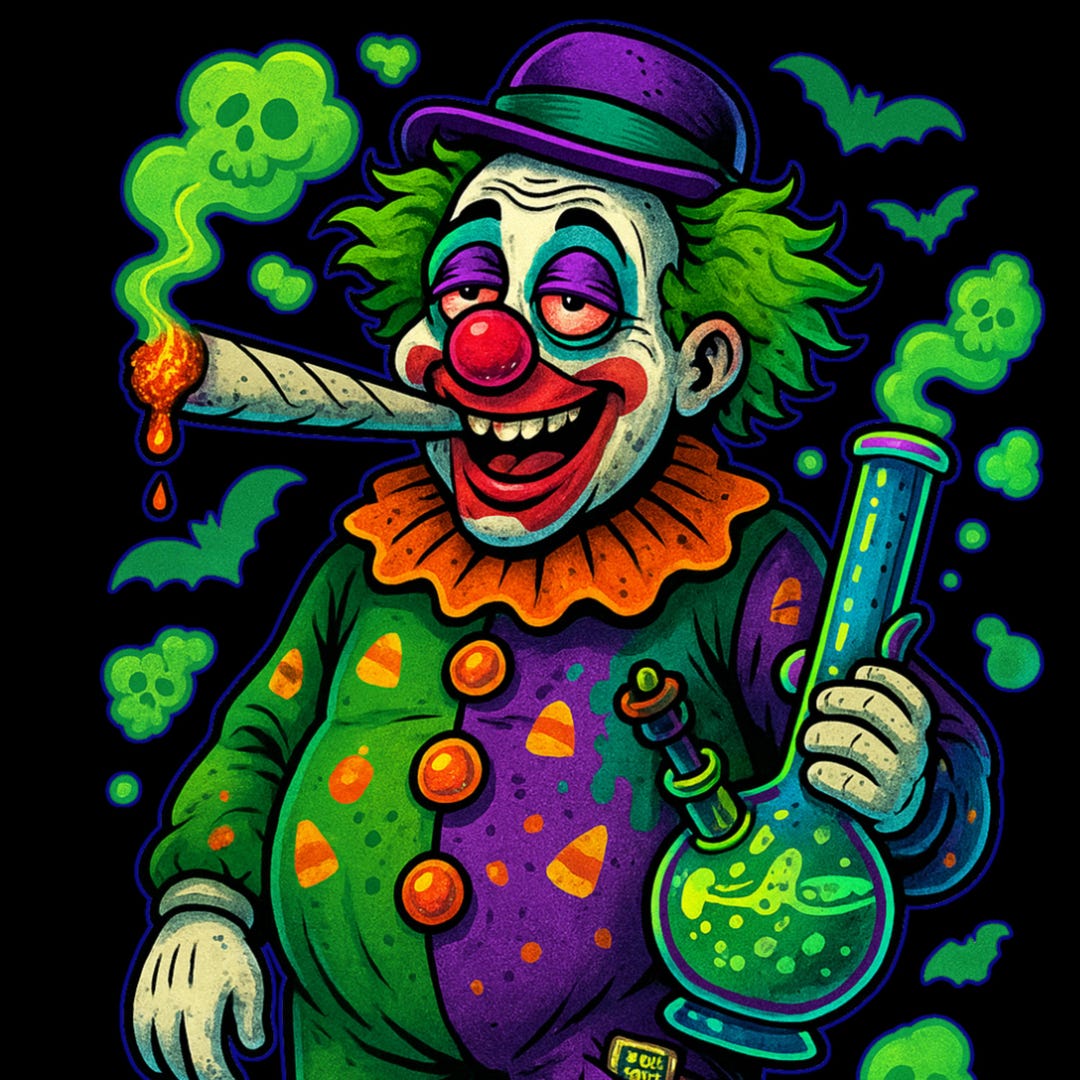 Killer Clown #9 (digital Download) Stoner 420 Clowns Ai Art Weed Humor ...
