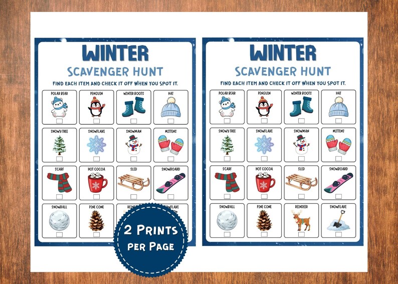 Winter Scavenger Hunt Game | Printable Winter Activity for Kids | I Spy ...