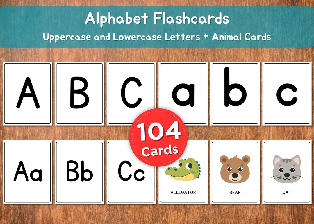Alphabet Flashcards Printable for Preschool | Uppercase and Lowercase ...
