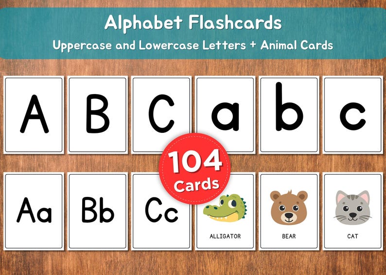 Alphabet Flashcards Printable for Preschool | Uppercase and Lowercase ...
