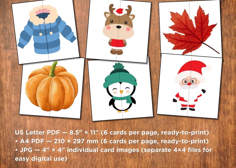 Preschool Matching Cards Bundle | Montessori Puzzle & Symmetry ...