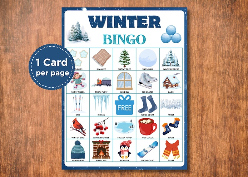 Winter Bingo Game Printable | Kids Holiday Activity | Classroom Party ...