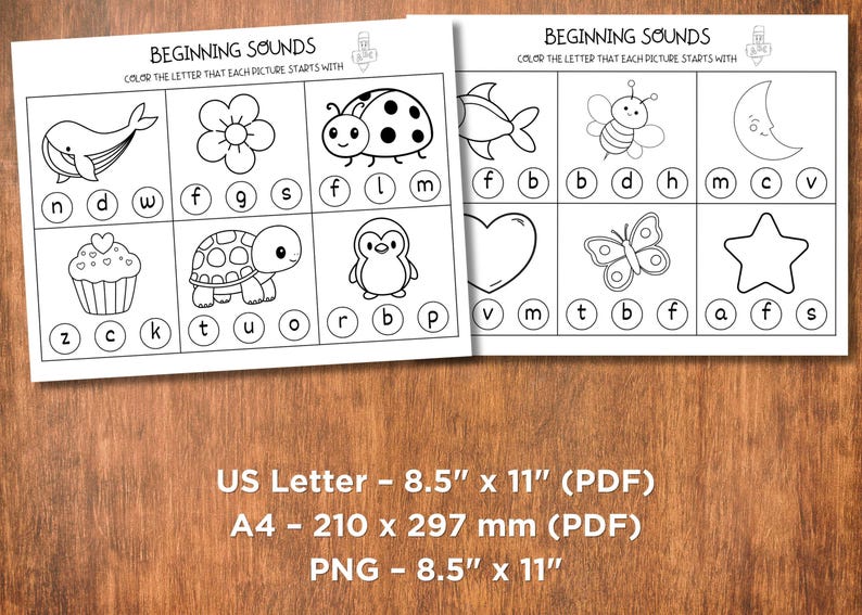 Beginning Sounds Printable Worksheets | 15 Phonics Coloring Pages ...