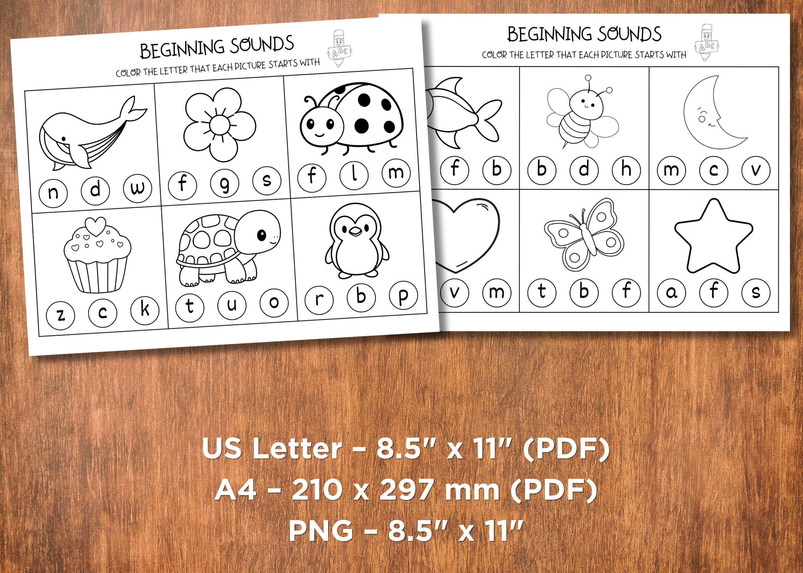 Beginning Sounds Printable Worksheets | 15 Phonics Coloring Pages ...