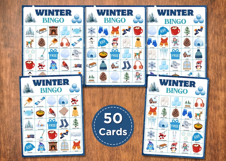 Winter Bingo Game Printable | Kids Holiday Activity | Classroom Party ...