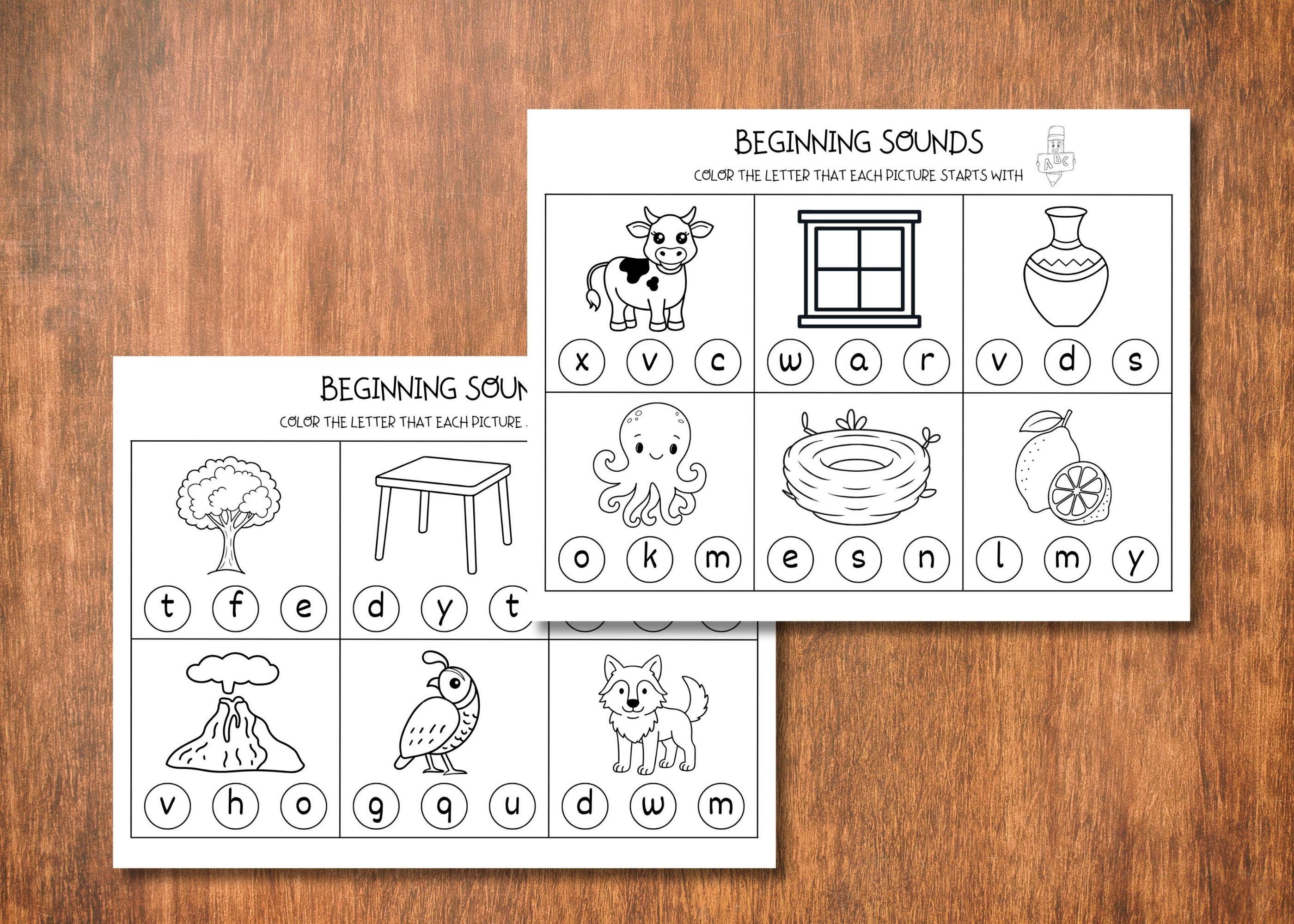 Beginning Sounds Printable Worksheets | 15 Phonics Coloring Pages ...
