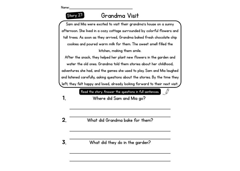 Reading Comprehension Worksheets | 30 Short Stories With Questions ...