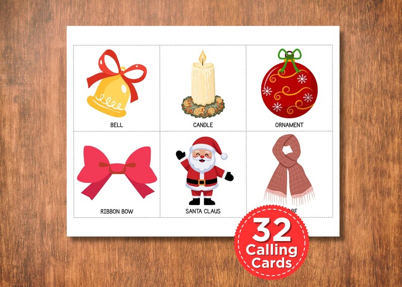 Christmas Bingo Printable Game | 50 Bingo Cards + Calling Cards ...