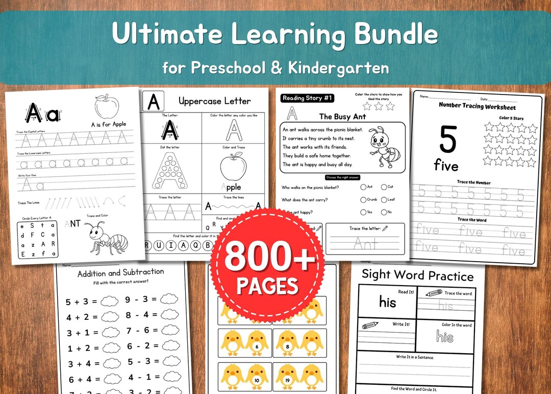 Ultimate Learning Bundle for Preschool & Kindergarten | 800+ Printable ...
