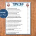 Winter True or False Trivia Game Printable | Winter Quiz for Kids ...