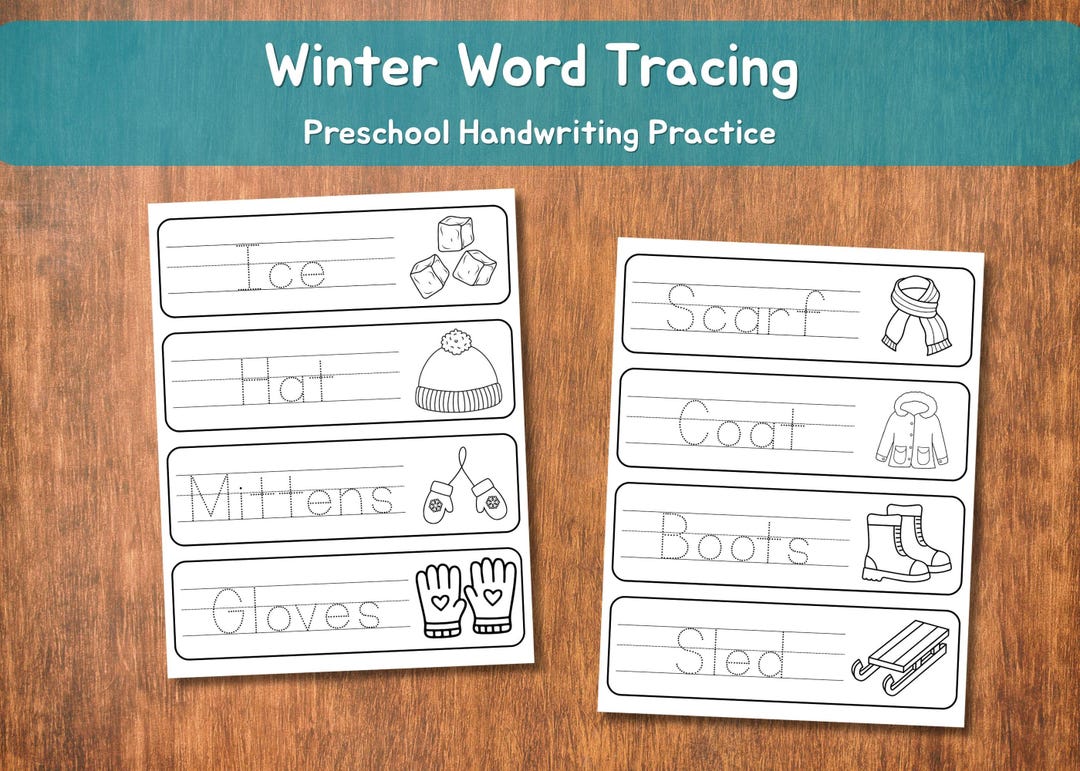 Winter Word Tracing Worksheets | 10 Printable Trace-and-color Pages ...