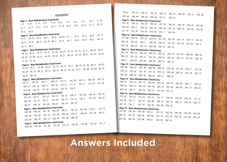 24 Multiplication Worksheets With Answers | Times Tables 1–12 ...