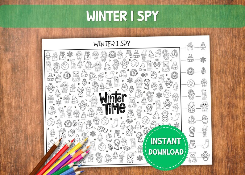 Winter I Spy Game | Fun Printable Activity for Kids | Winter Seek and ...