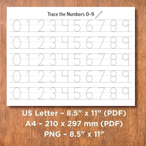 Alphabet and Number Tracing Worksheets | 2 Printable Pages | Trace the ...