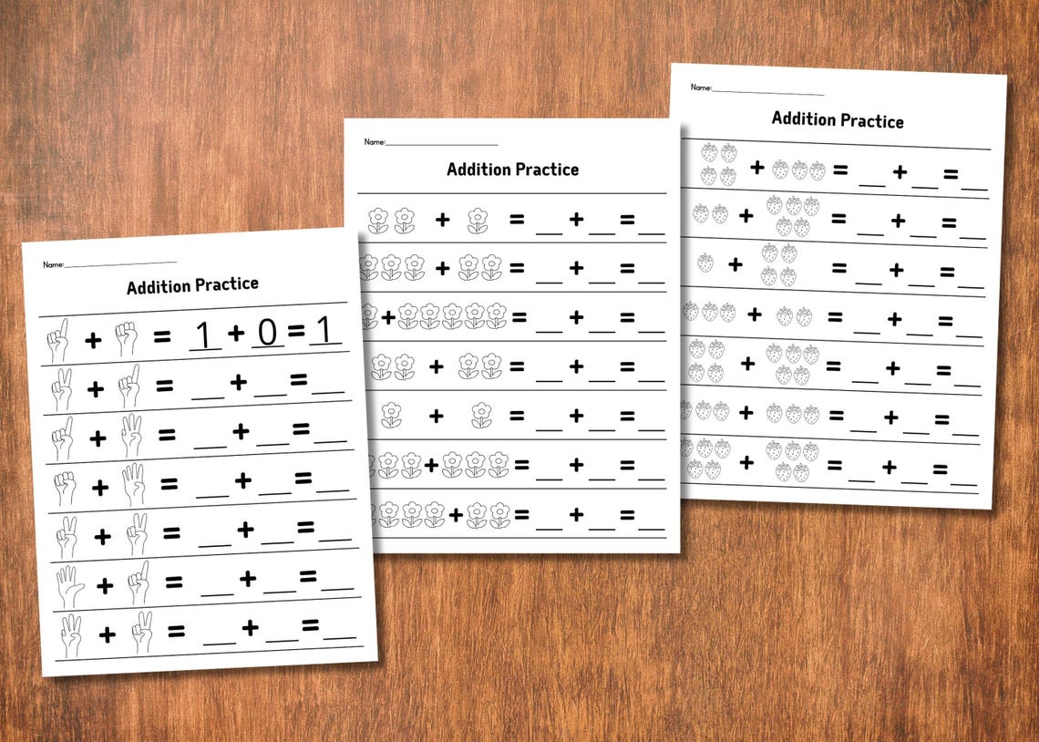 Math Worksheets for Kindergarten | Add & Subtract up to 10 | Preschool ...