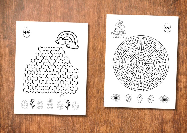 100 Easter Mazes Printable, Easter Maze Worksheets for Kids, Easy ...