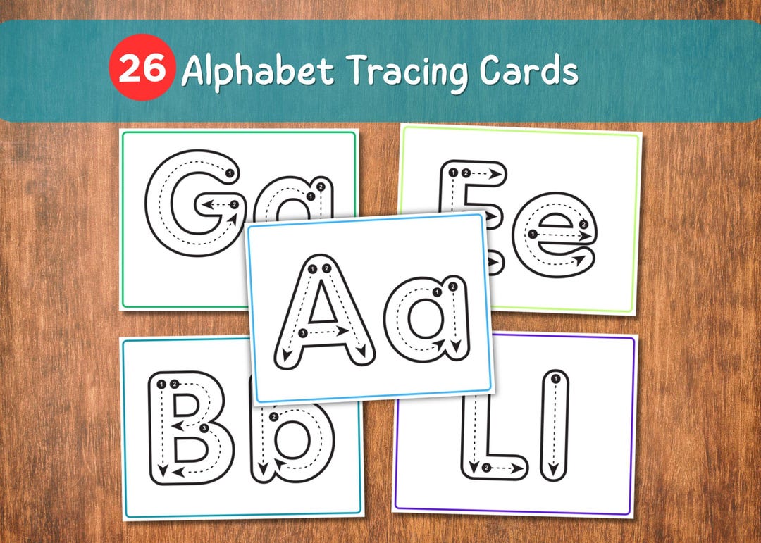 Alphabet Tracing Cards: Preschool & Kindergarten Letter Practice (PDF ...