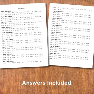 50 Addition Worksheets 0-10 | 20 Problems Each | Answers Included ...