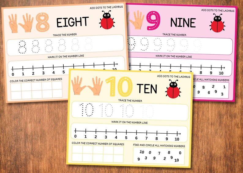 Number Worksheets 0–10 | Tracing, Counting, Number Line & Find-and ...