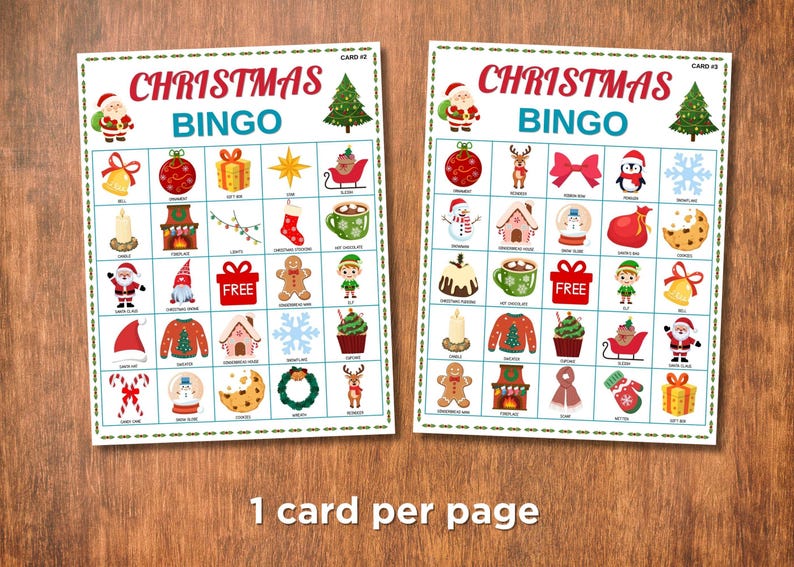 Christmas Bingo Printable Game | 50 Bingo Cards + Calling Cards ...