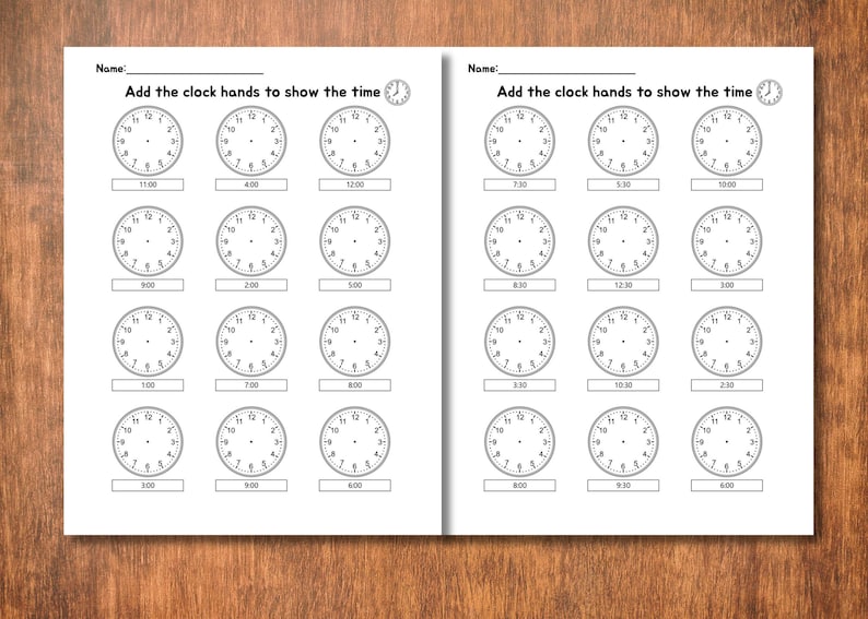 34 Telling Time Worksheets | Learn to Tell Time | Kindergarten to 2nd ...