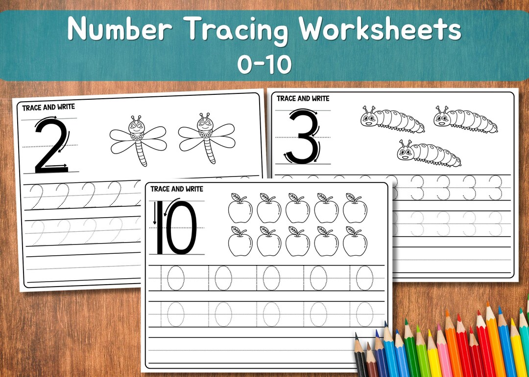 Number Tracing Worksheets 0–10 | Trace & Write Numbers With Coloring ...