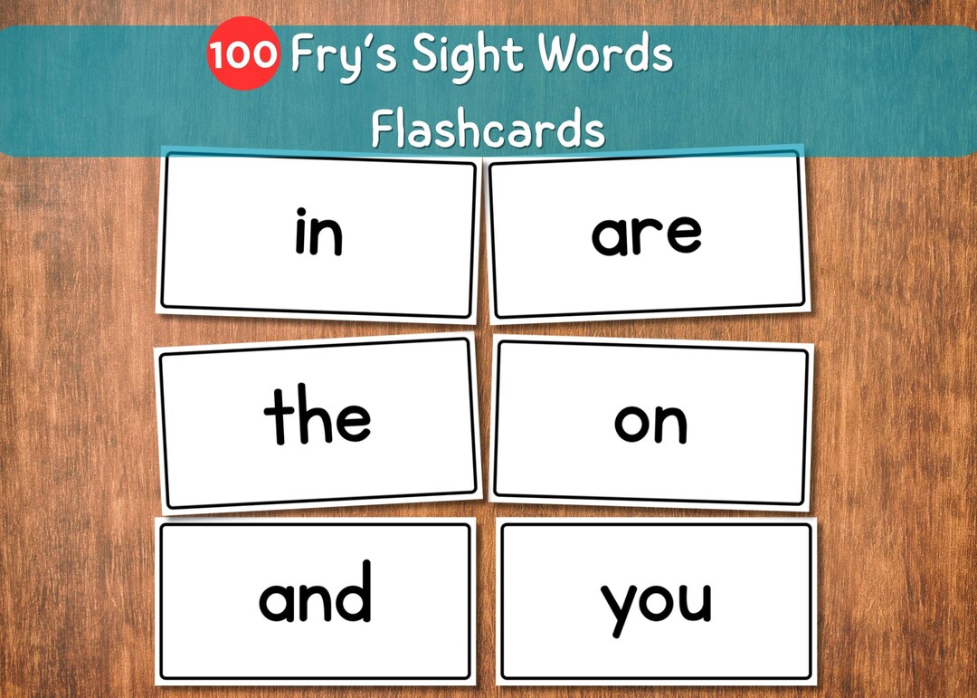 100 Printable Fry’s First Hundred Sight Words Flashcards | Preschool ...