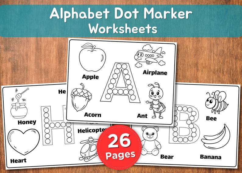 Alphabet Dot Marker Worksheets – 26 Printable Uppercase ABC Activities ...