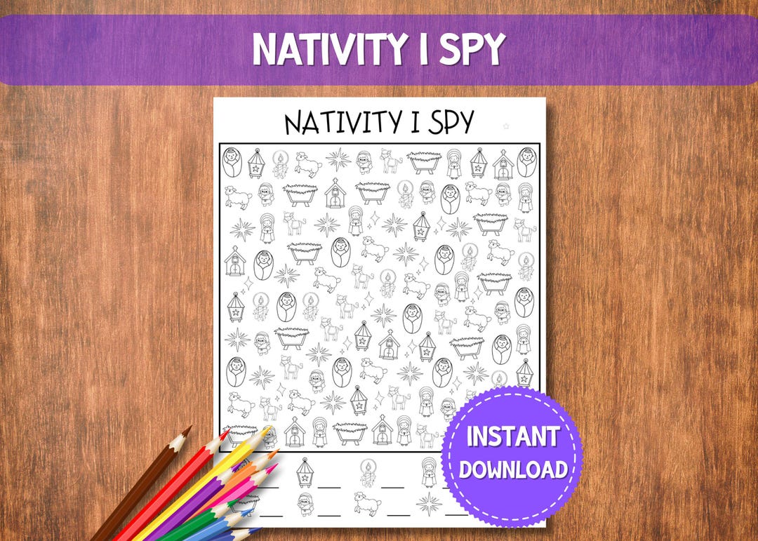 Nativity I Spy Game Printable | Christmas Seek and Find | Kids Holiday ...