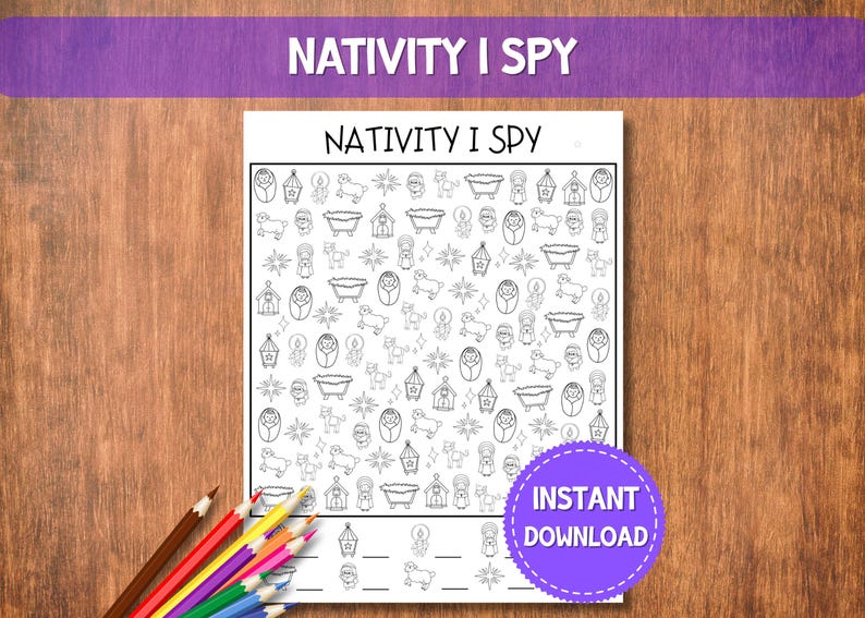 Nativity I Spy Game Printable | Christmas Seek and Find | Kids Holiday ...
