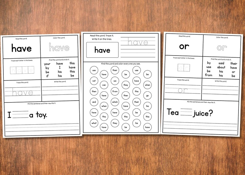 100 Sight Words Worksheets | Kindergarten Sight Word Practice | Read ...