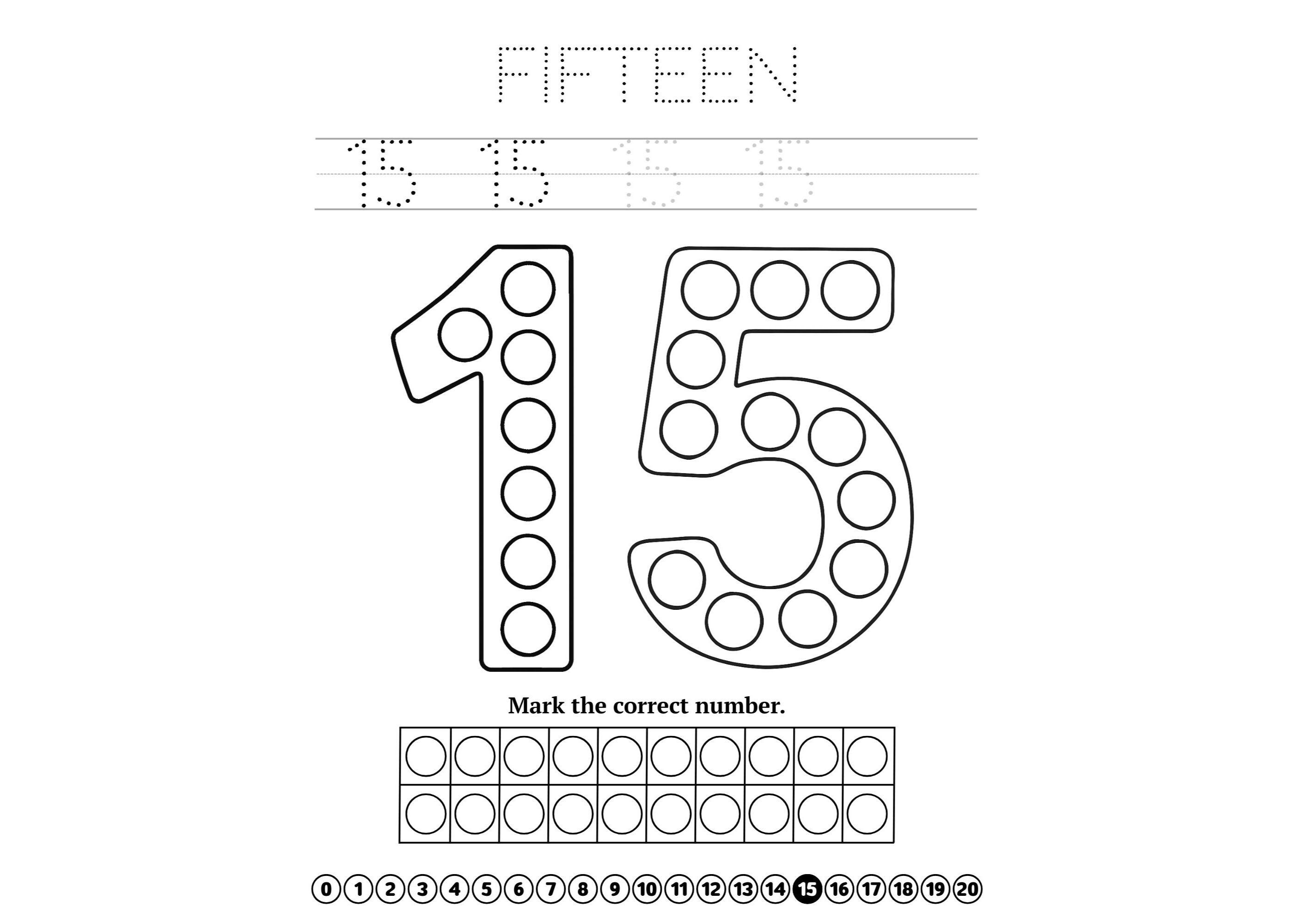 Number Dot Marker Worksheets 0–20 | Dot Dauber Numbers, Tracing ...