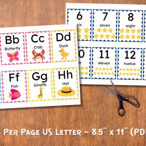 Alphabet & Numbers Flashcards Printable | ABC Letters A–Z and Numbers 0 ...