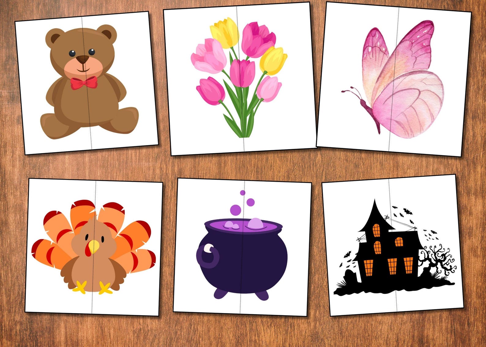 Preschool Matching Cards Bundle | Montessori Puzzle & Symmetry ...