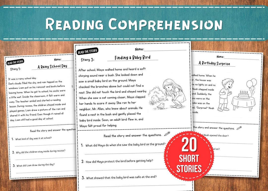 Reading Comprehension Worksheets | Short Stories With Questions ...
