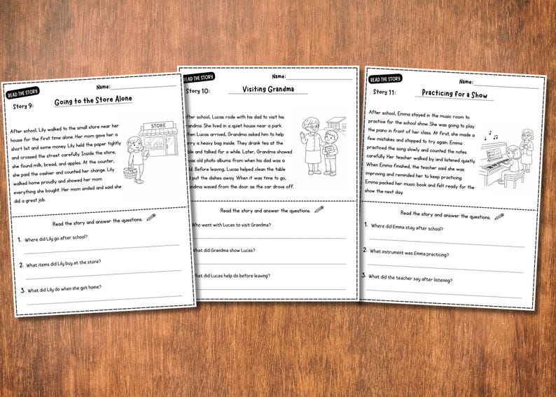 Reading Comprehension Worksheets | Short Stories With Questions ...