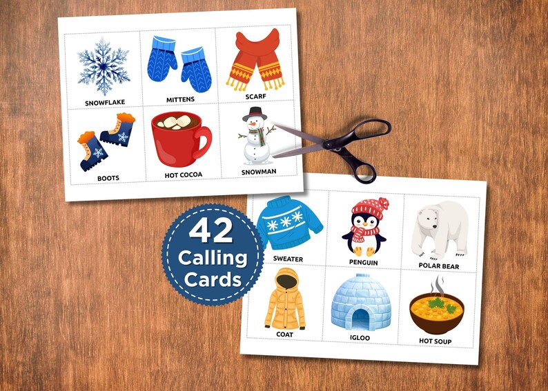 Winter Bingo Game Printable | Kids Holiday Activity | Classroom Party ...