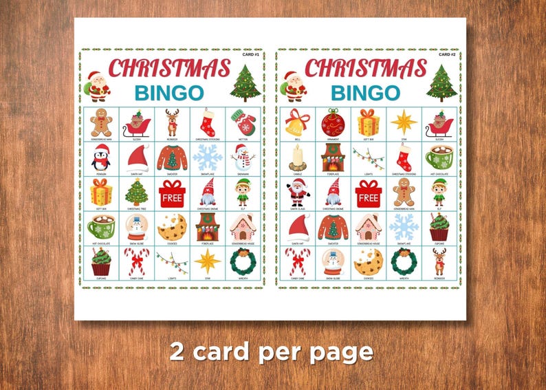 Christmas Bingo Printable Game | 50 Bingo Cards + Calling Cards ...