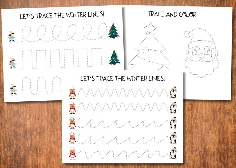 Winter Line Tracing Worksheets | 20 Pre-writing Fine Motor Printables ...