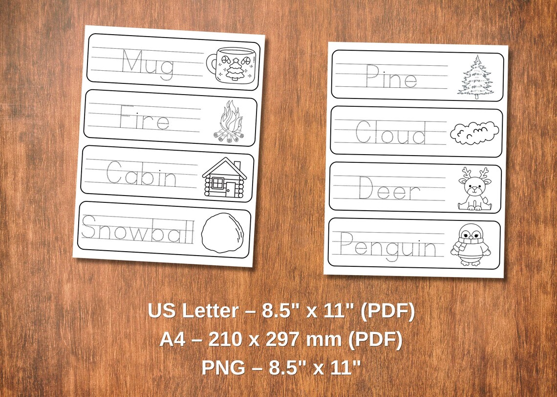 Winter Word Tracing Worksheets | 10 Printable Trace-and-color Pages ...