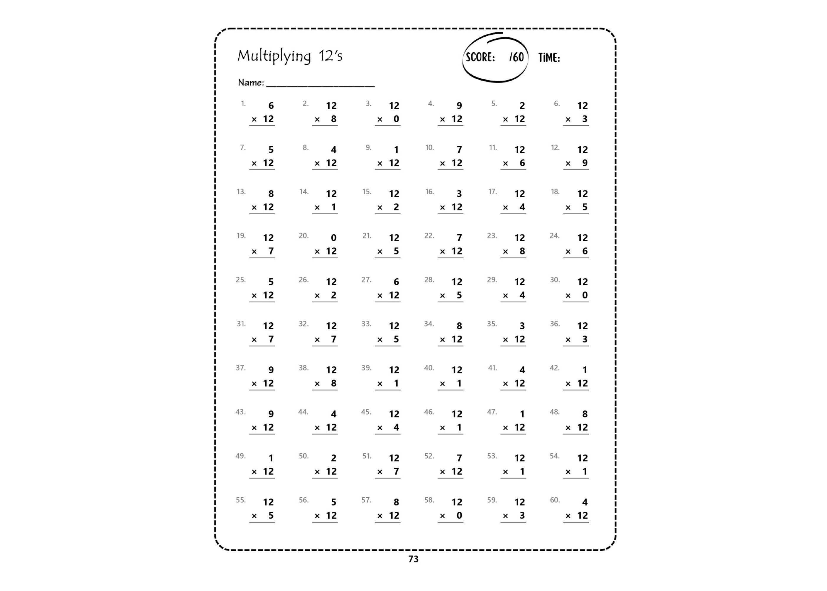 Times Table Worksheets – 100 Printable Pages – Multiplication Practice ...
