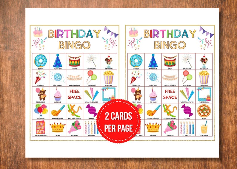 Birthday Bingo Game | Printable Birthday Party Bingo for Kids & Family ...