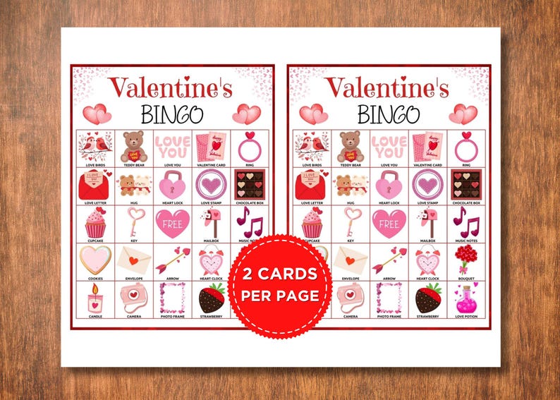 Valentine’s Bingo Game | Printable Valentine Activity | Kids, Family ...