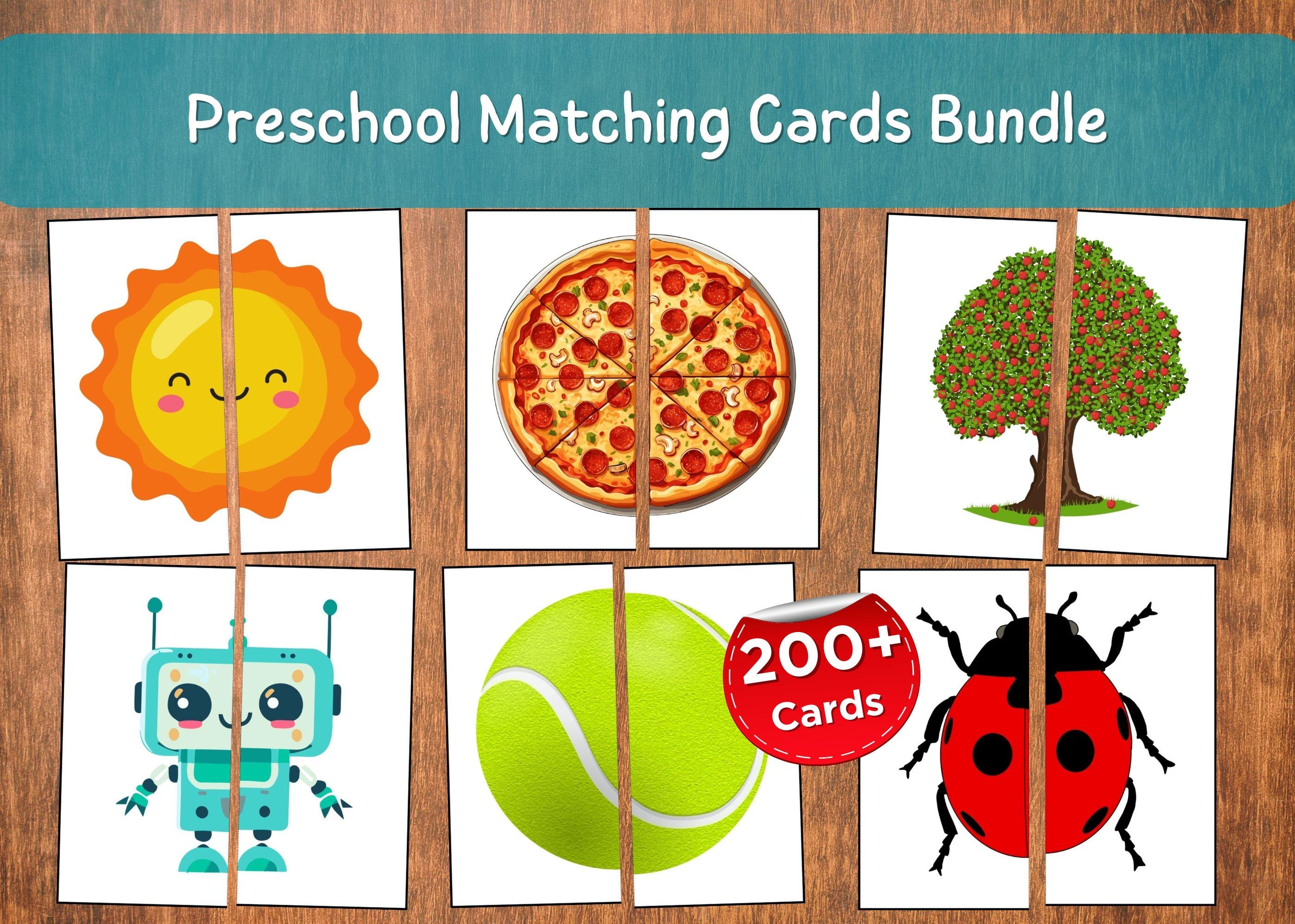 Preschool Matching Cards Bundle | Montessori Puzzle & Symmetry ...