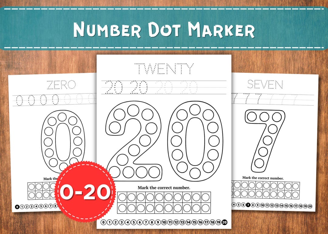 Number Dot Marker Worksheets 0–20 | Dot Dauber Numbers, Tracing ...