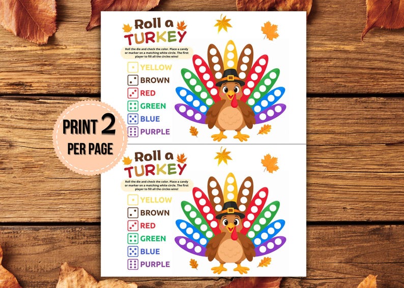 Roll a Turkey Dice Game, Printable Thanksgiving Activity, Thanksgiving ...